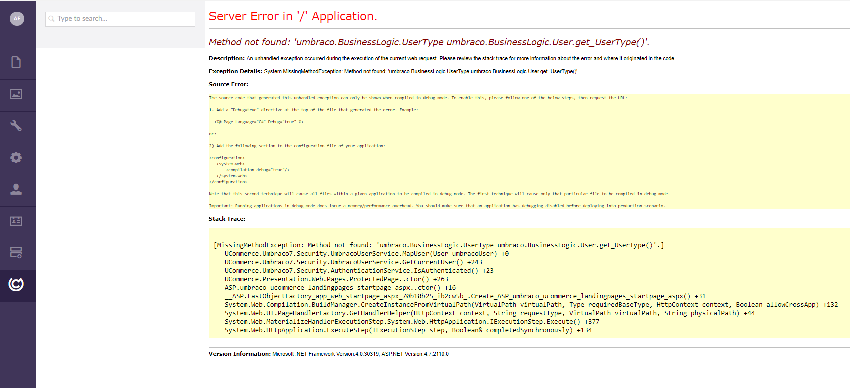 Ucommerce Is Not Working In A Fresh Umbraco Install Using Umbraco And Getting Started Our